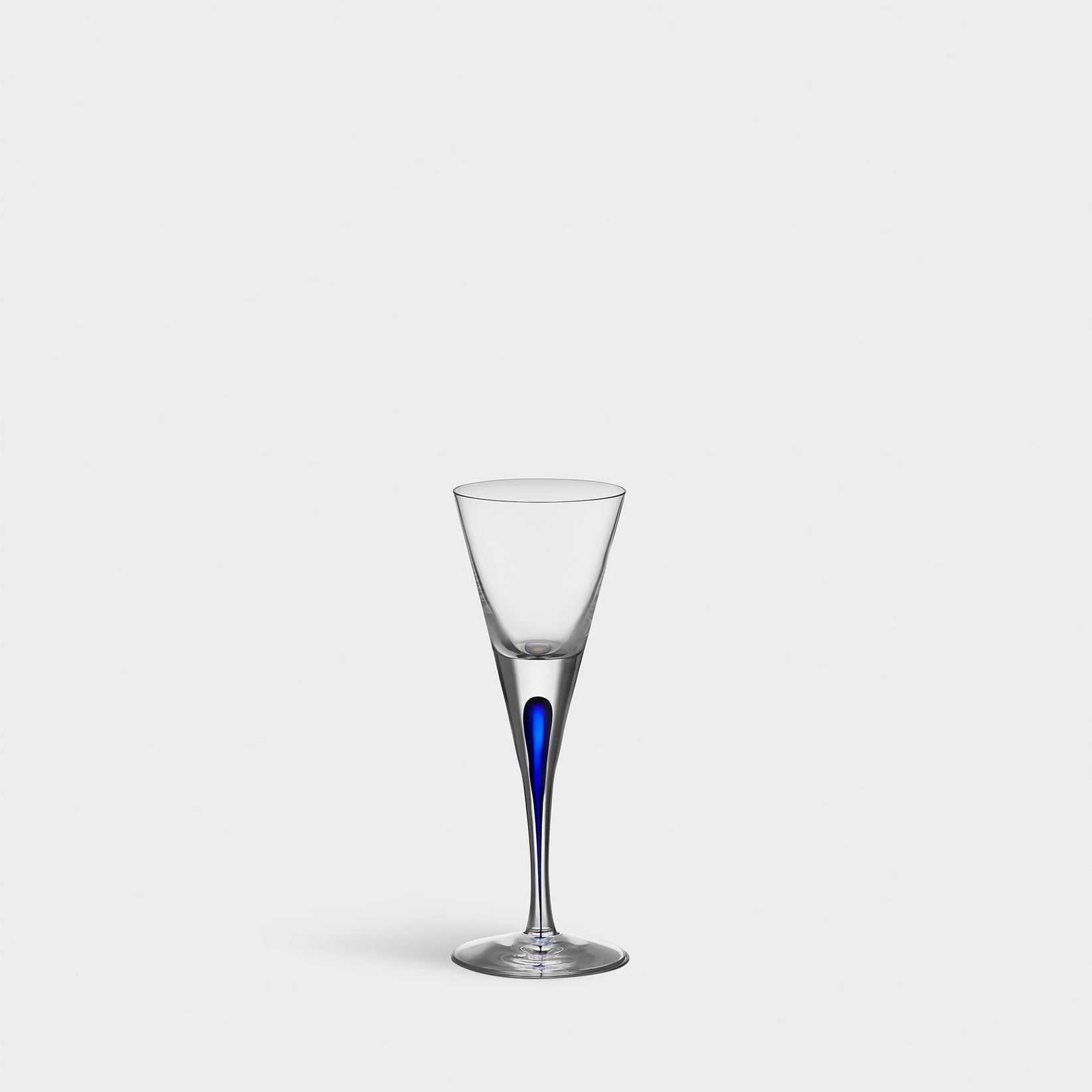 Orrefors Intermezzo Blue Snaps Glass Crystal Clear Blue Mouth Blown