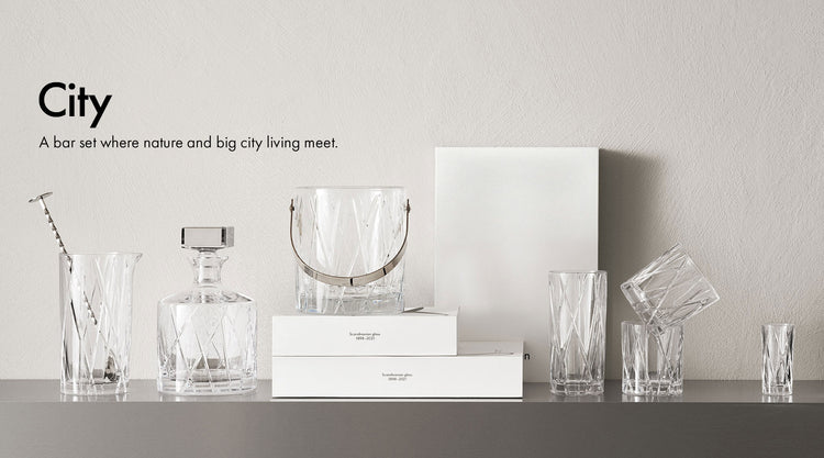 City | Crystal Cut Tumbler & Highball Bar Glasses | Orrefors