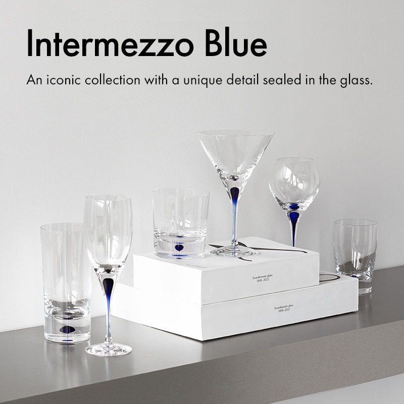 Intermezzo Blue | Mouth Blown Swedish Crystal Glass | Orrefors